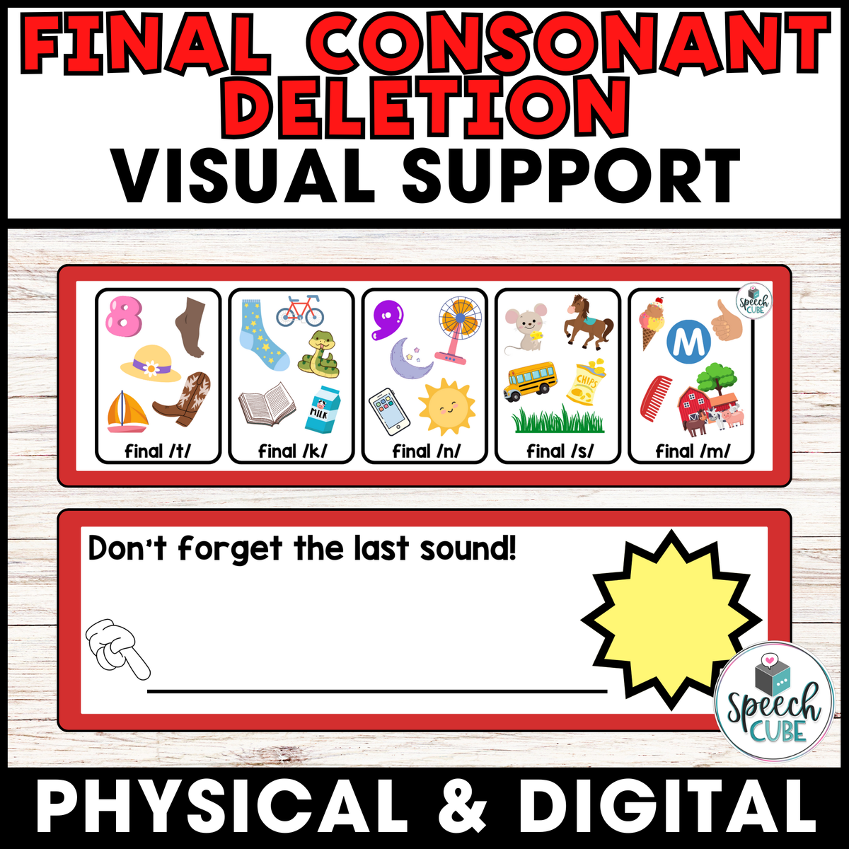Final Consonant Deletion Visual – Speech Cube