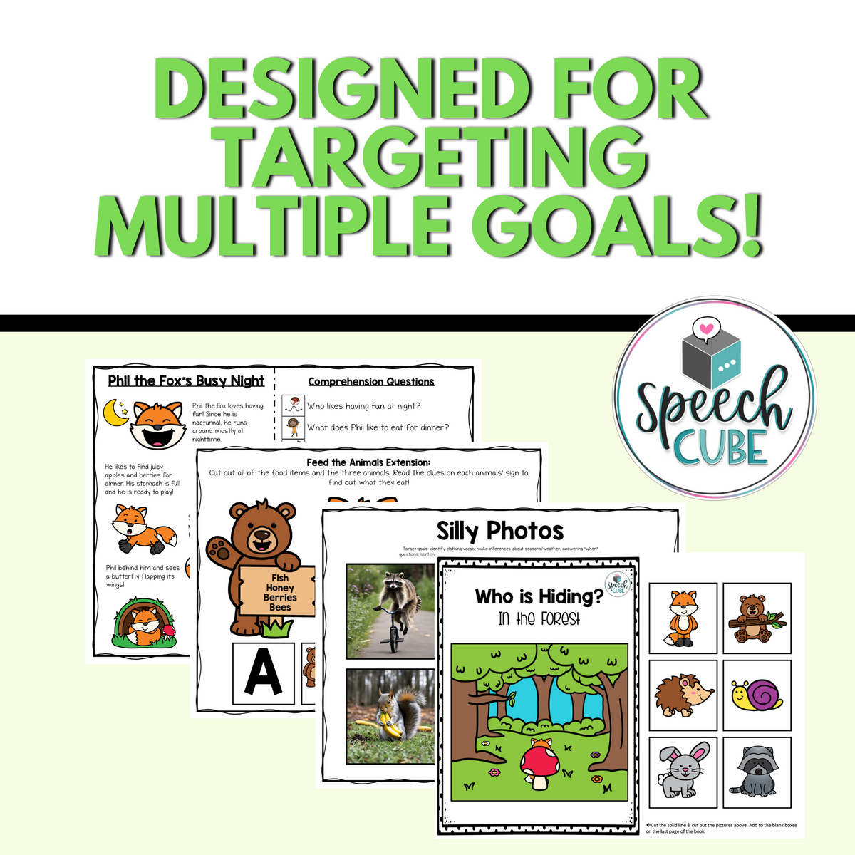 Forest Animal Speech Language Activities – Speech Cube