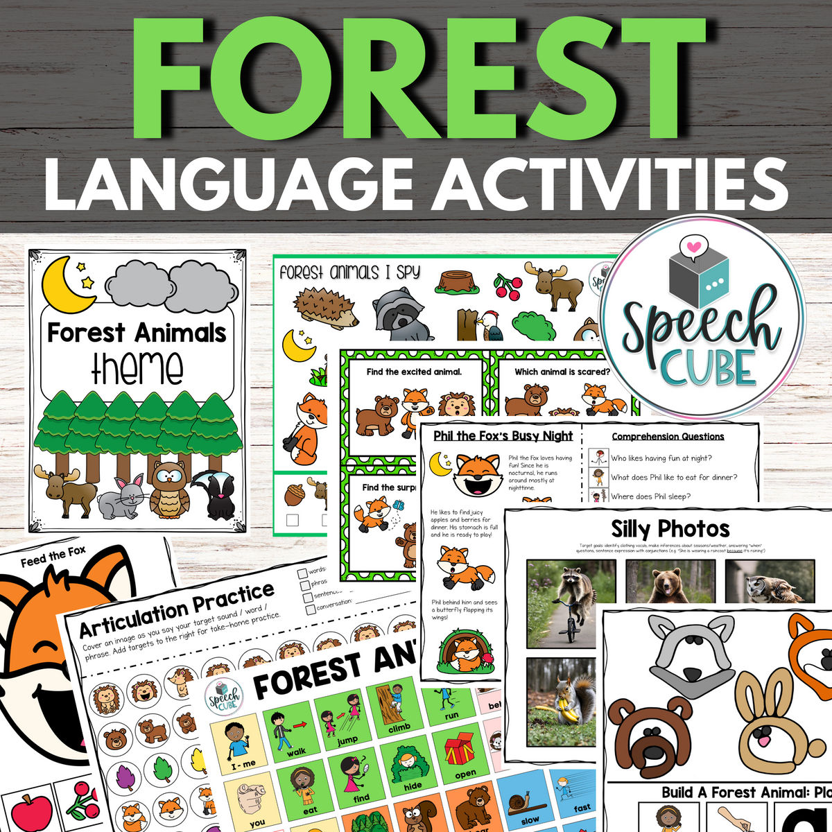 Forest Animal Speech Language Activities – Speech Cube