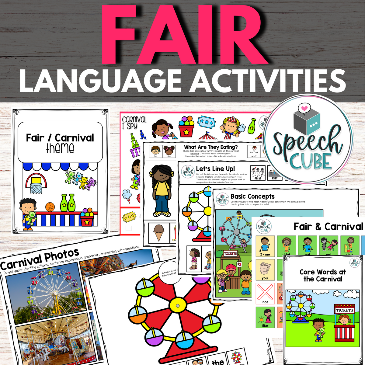 Fair / Carnival Themed Language Activities – Speech Cube
