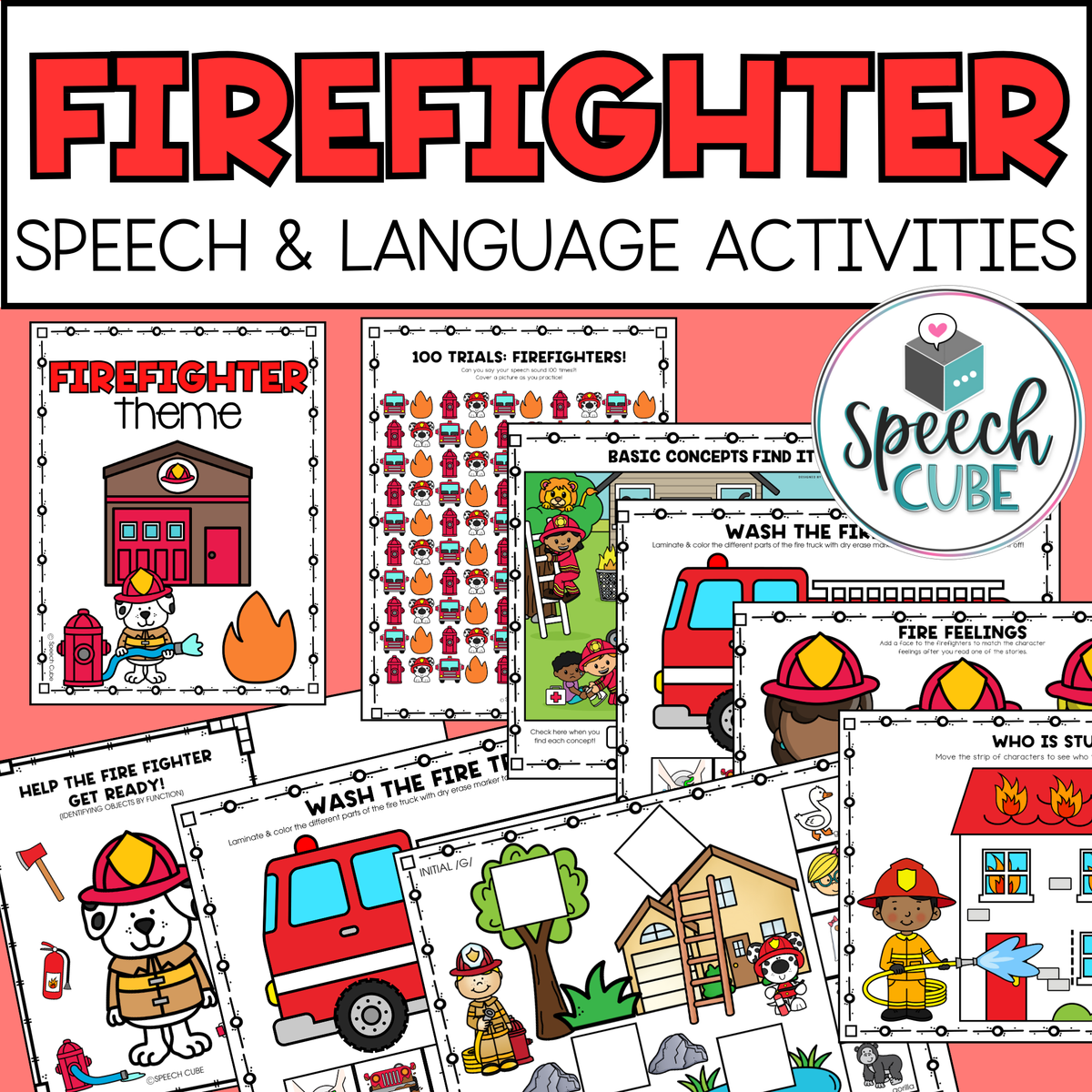 Firefighter Themed Language Activities – Speech Cube