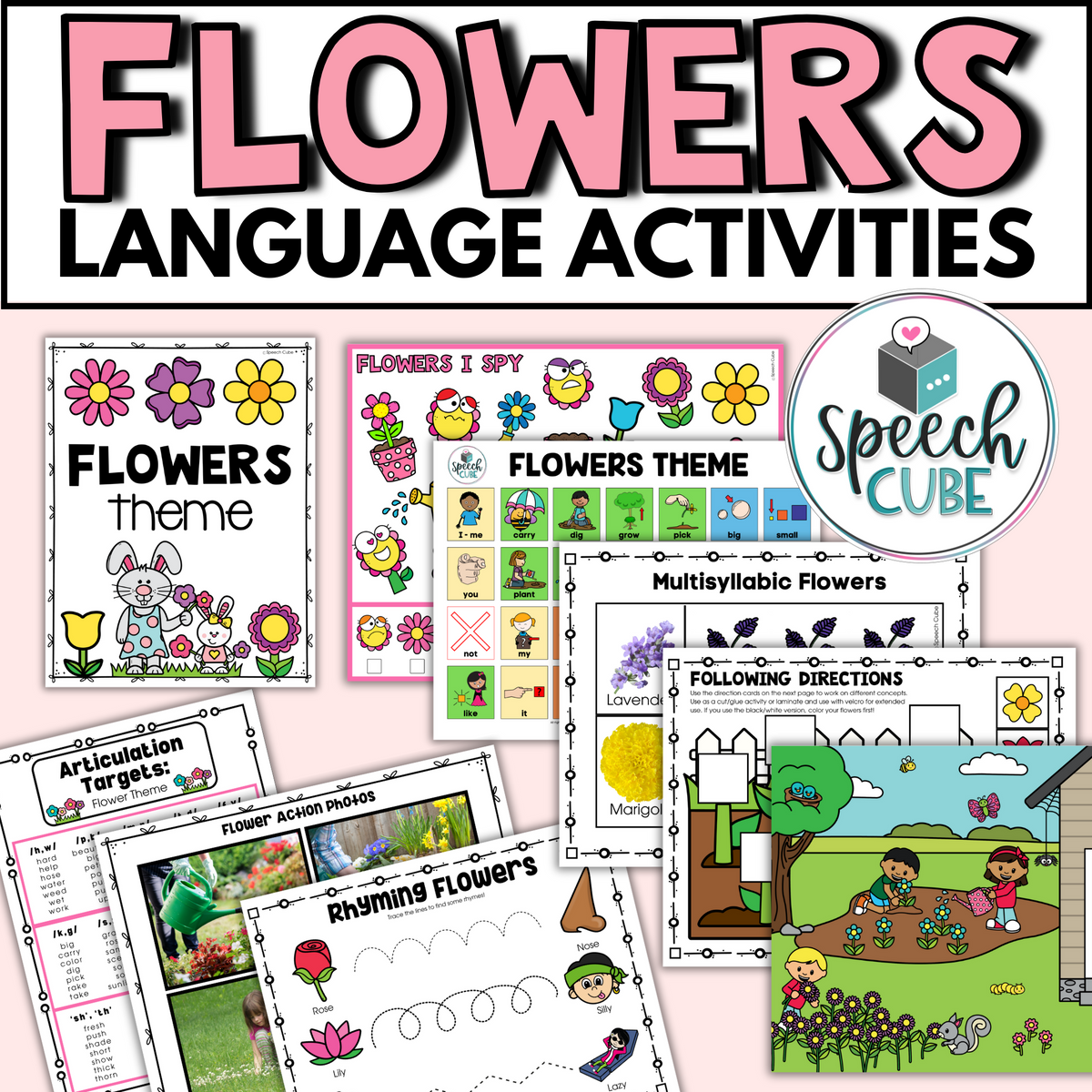 Flowers Themed Language Activities – Speech Cube