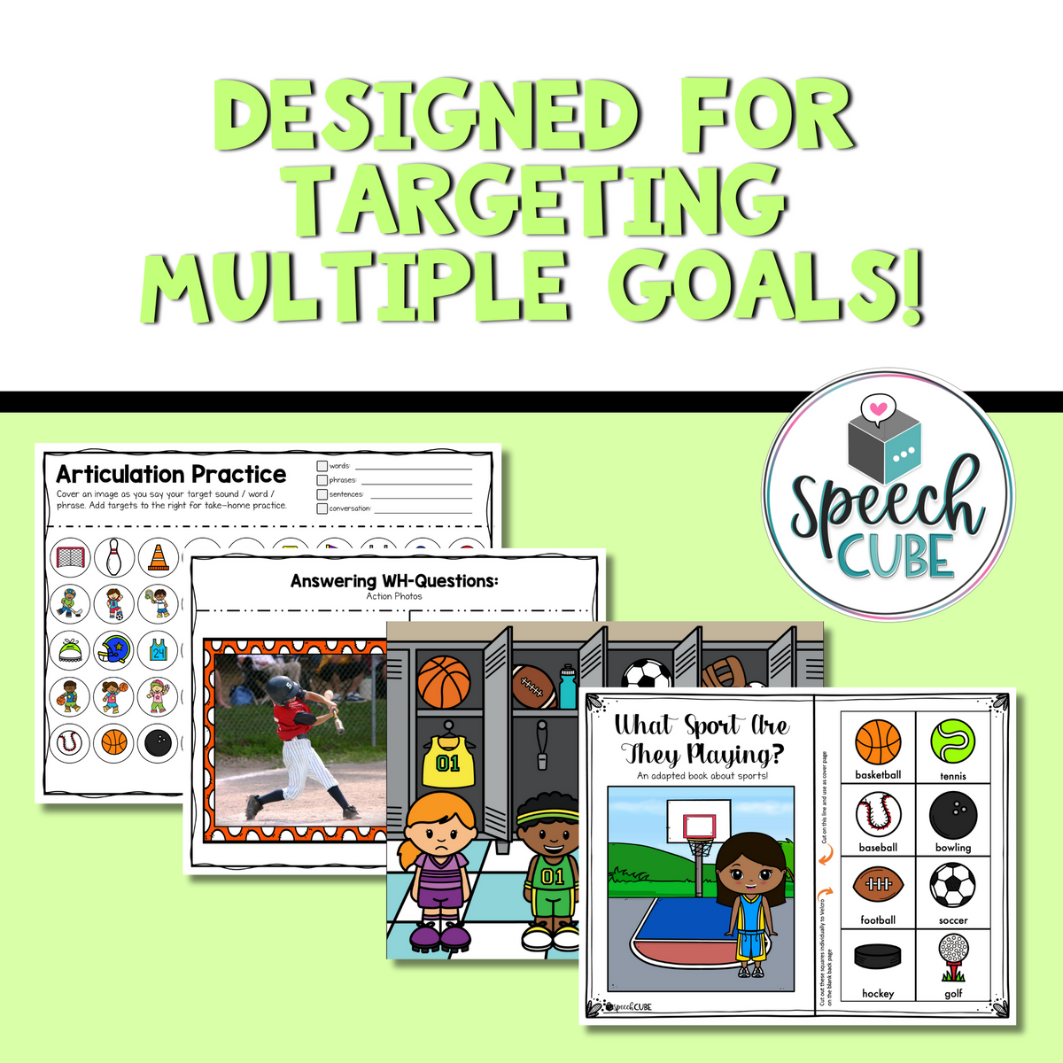 Sports Themed Language Activities – Speech Cube