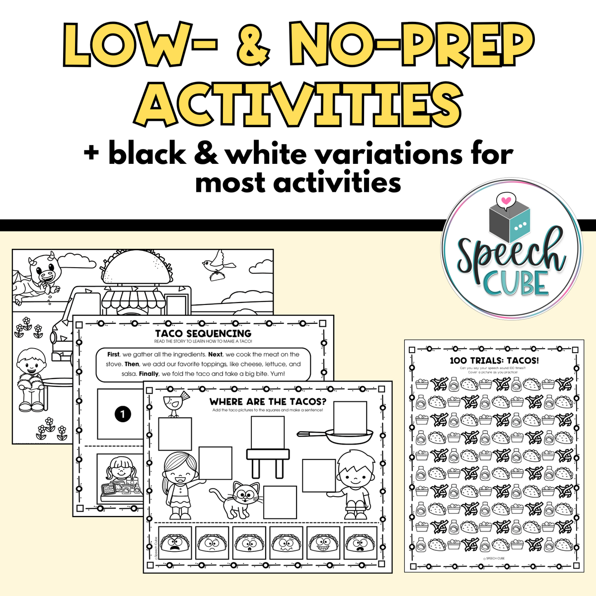 Taco Themed Speech Therapy Activities – Speech Cube