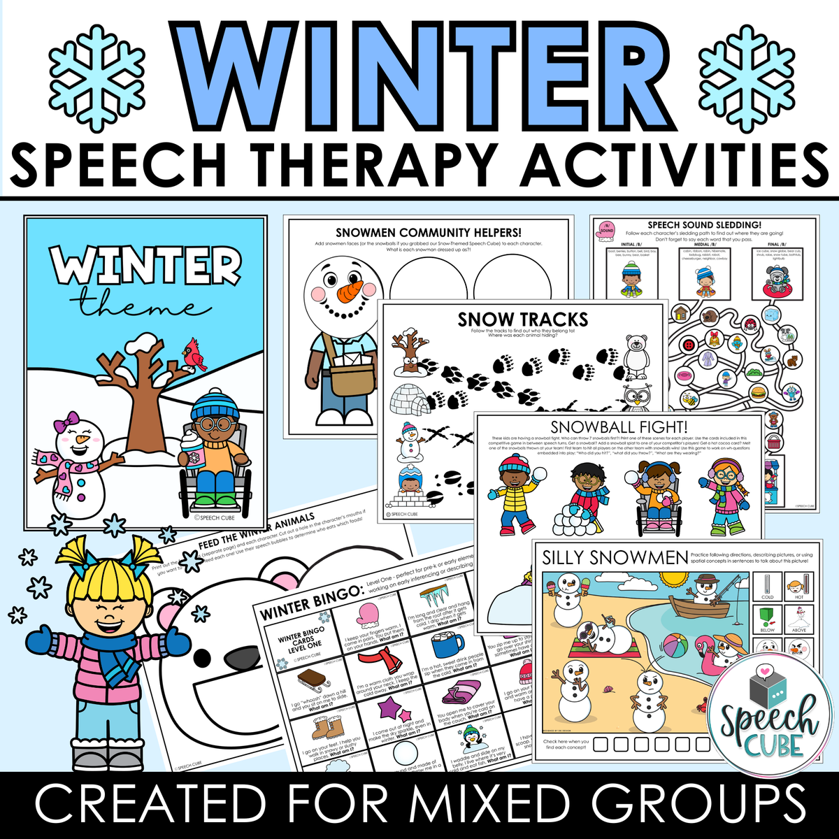 Winter Speech Therapy Activities - Digital File – Speech Cube