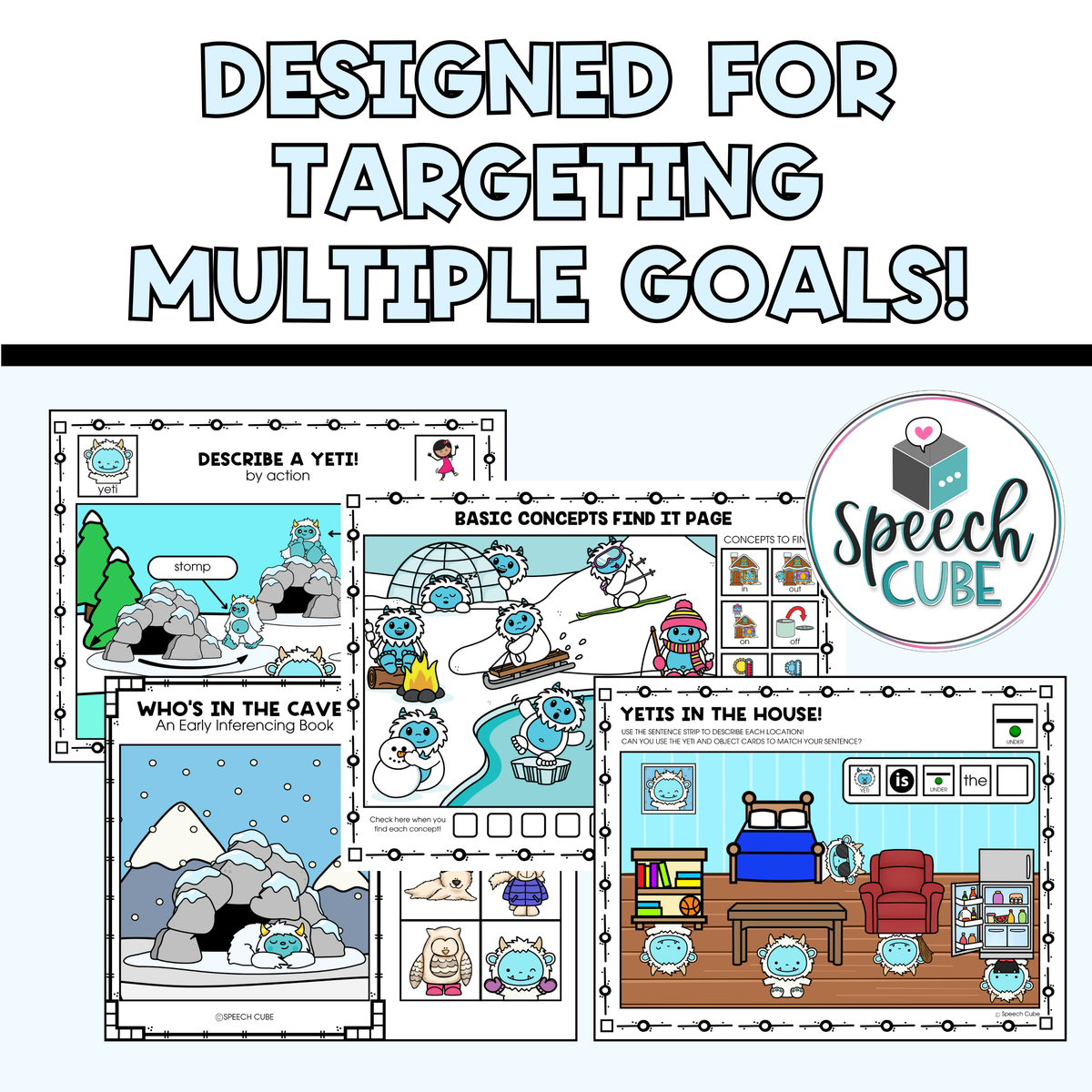 Yeti Themed Speech Therapy Activities – Speech Cube
