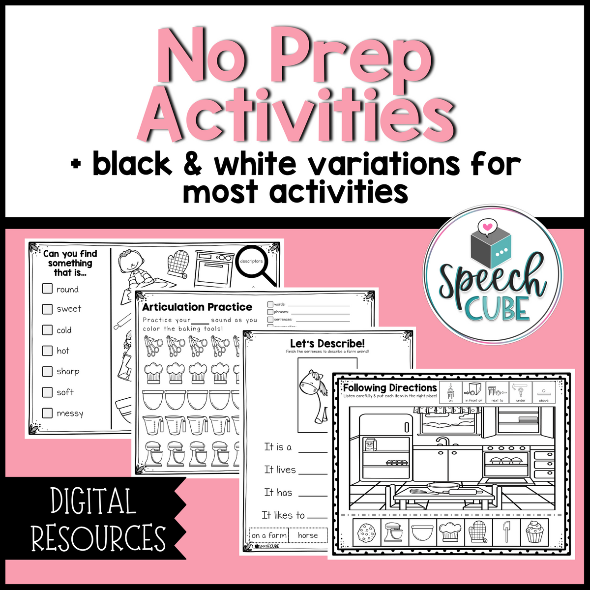 Baking Language Activities – Speech Cube