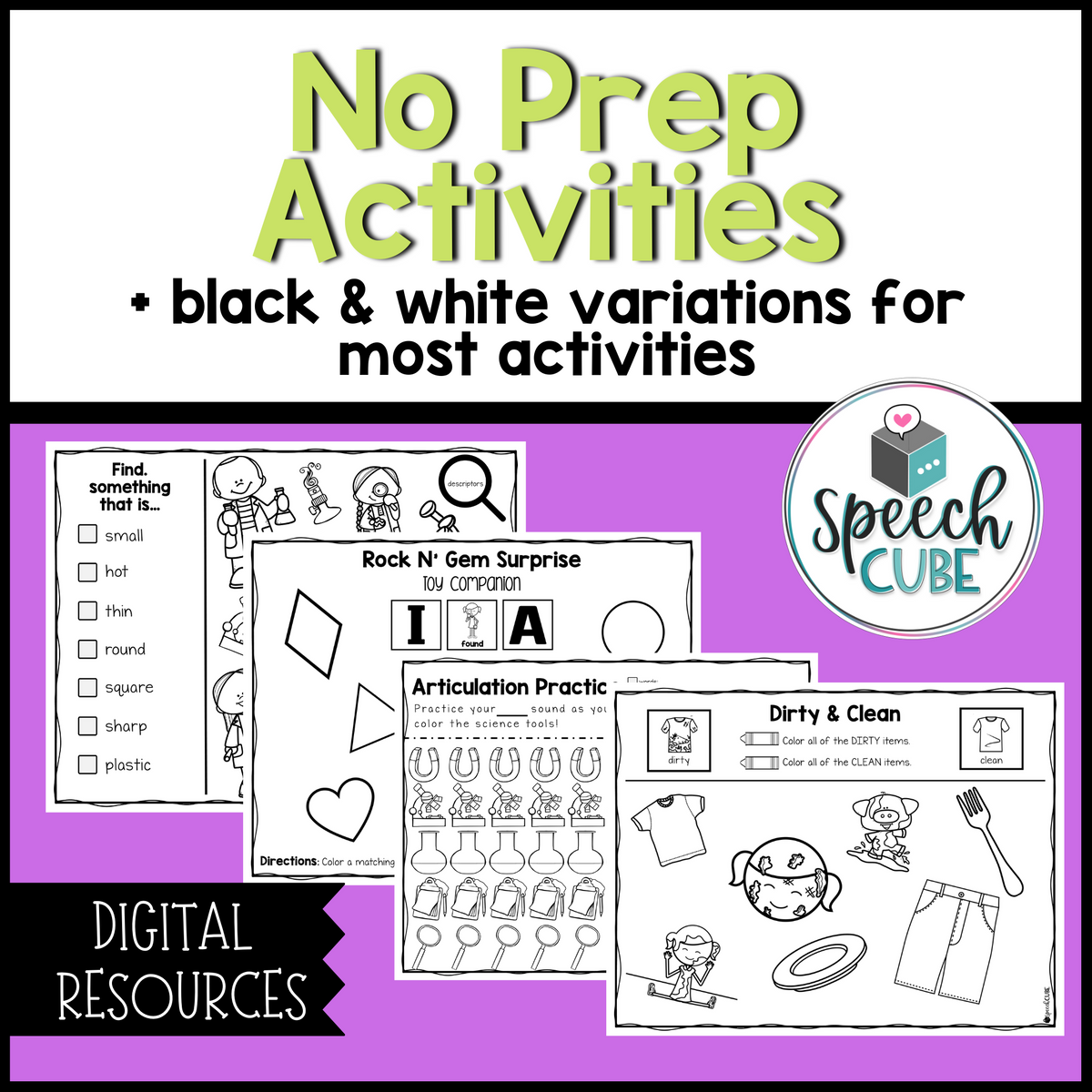 Science Language Activities – Speech Cube