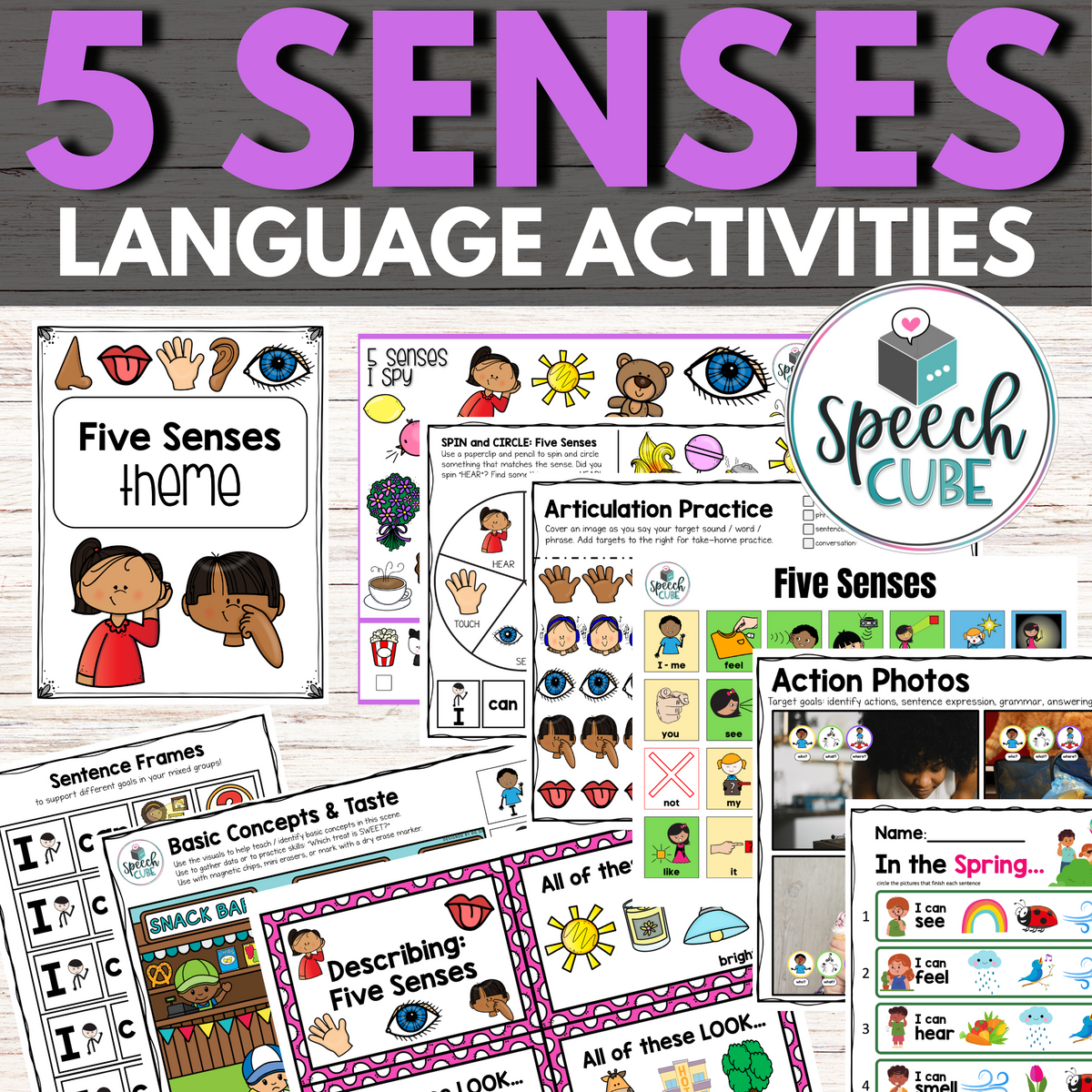 Five Senses Themed Language Activities – Speech Cube