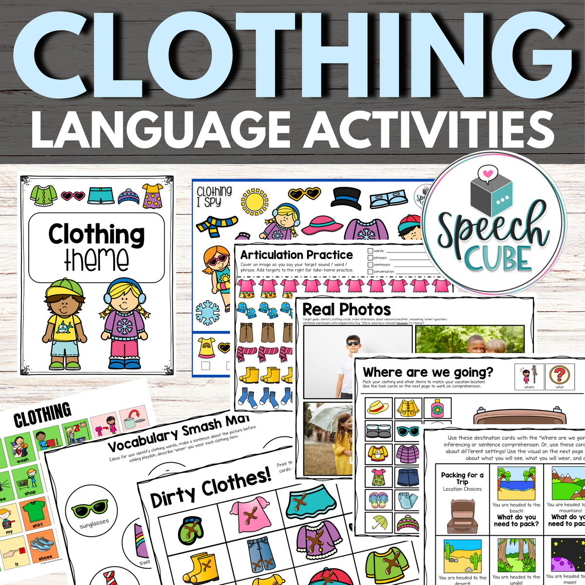 Clothing Themed Language Activities – Speech Cube