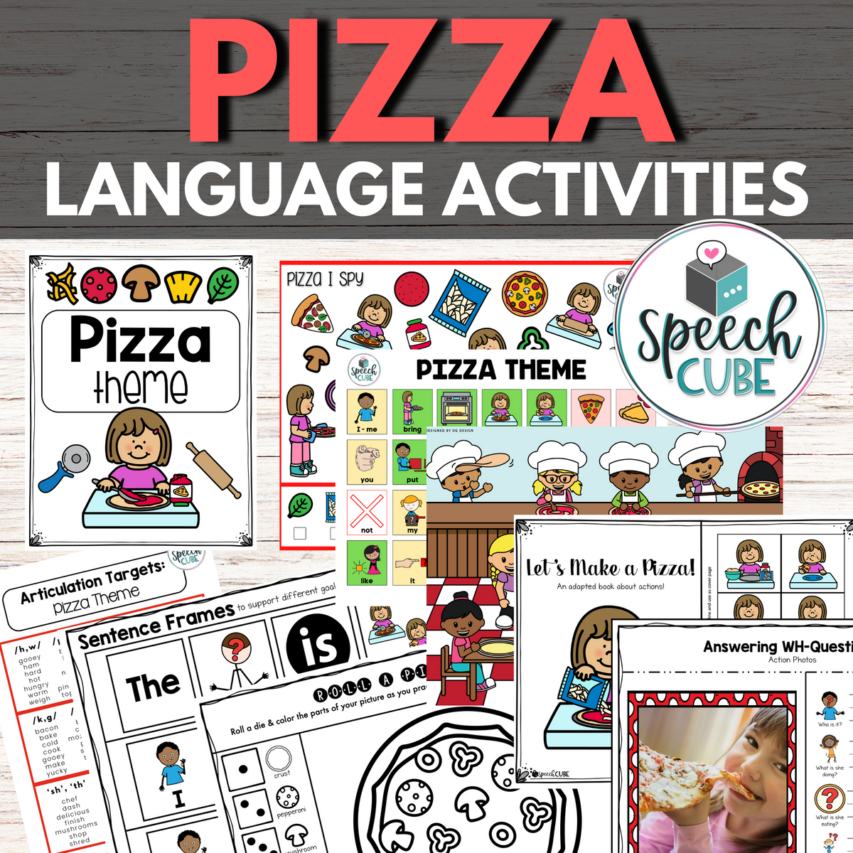 Pizza Themed Language Activities – Speech Cube