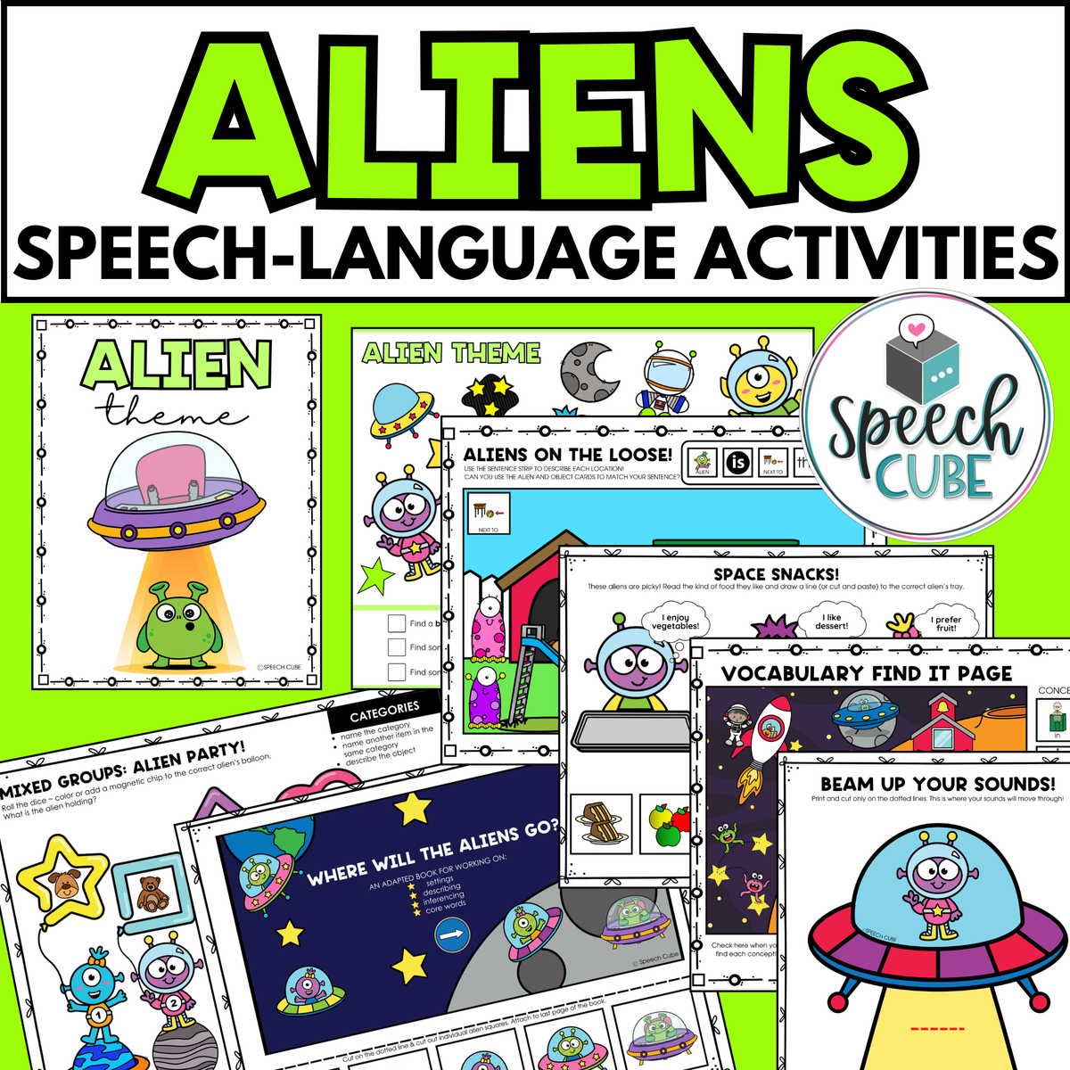 Alien Themed Speech Therapy Activities – Speech Cube