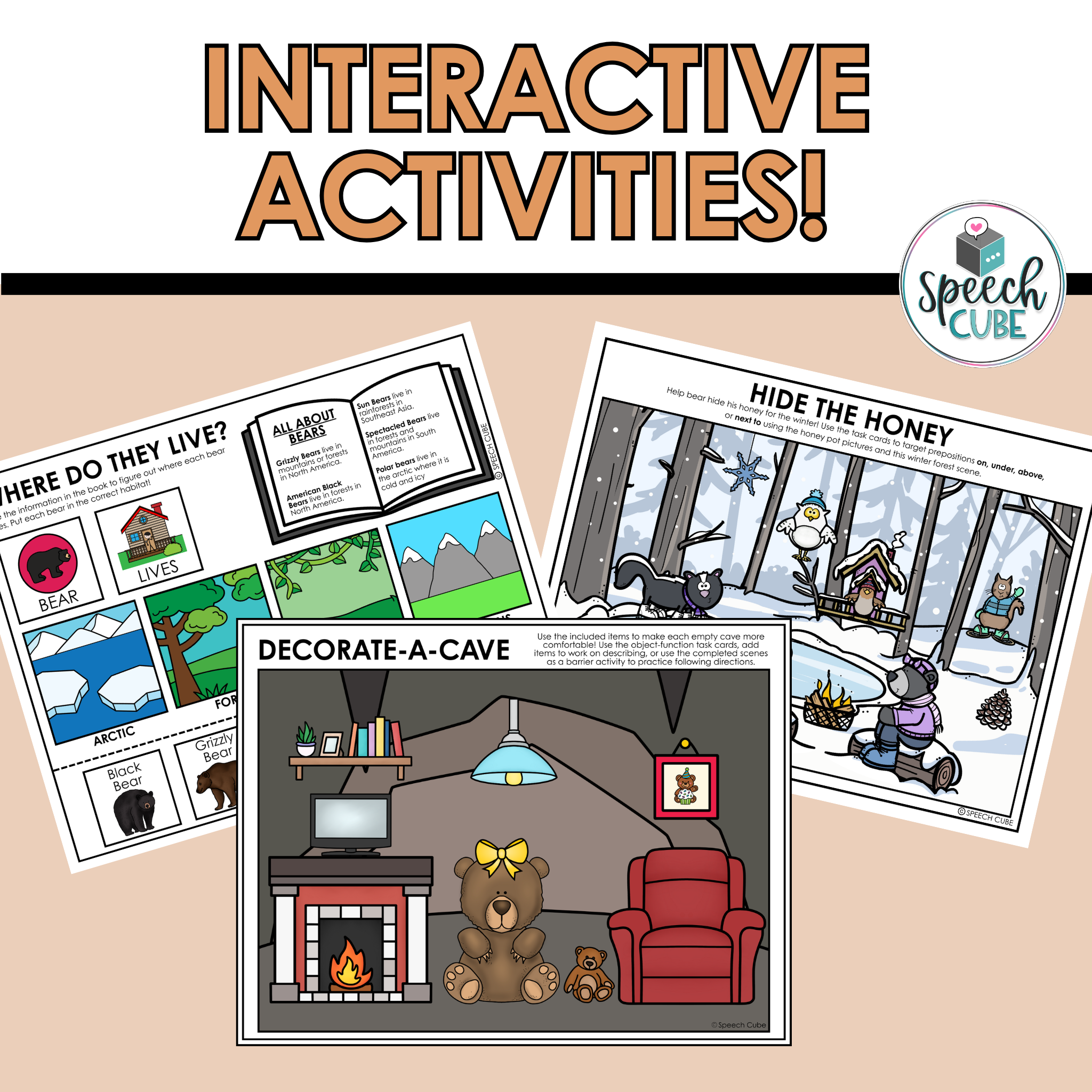 Bears Speech Therapy Activities - Digital File – Speech Cube