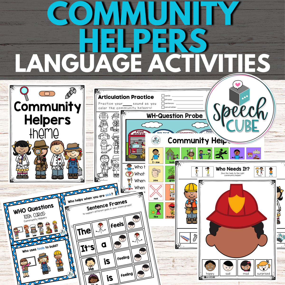 Community Helpers Language Activities – Speech Cube
