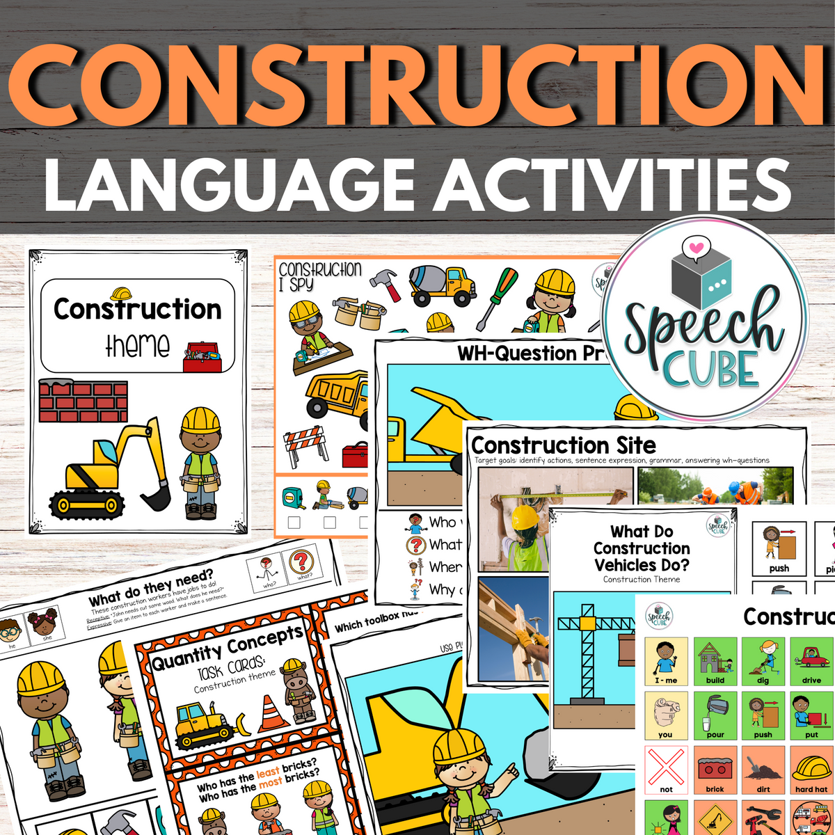 Construction Themed Language Activities – Speech Cube