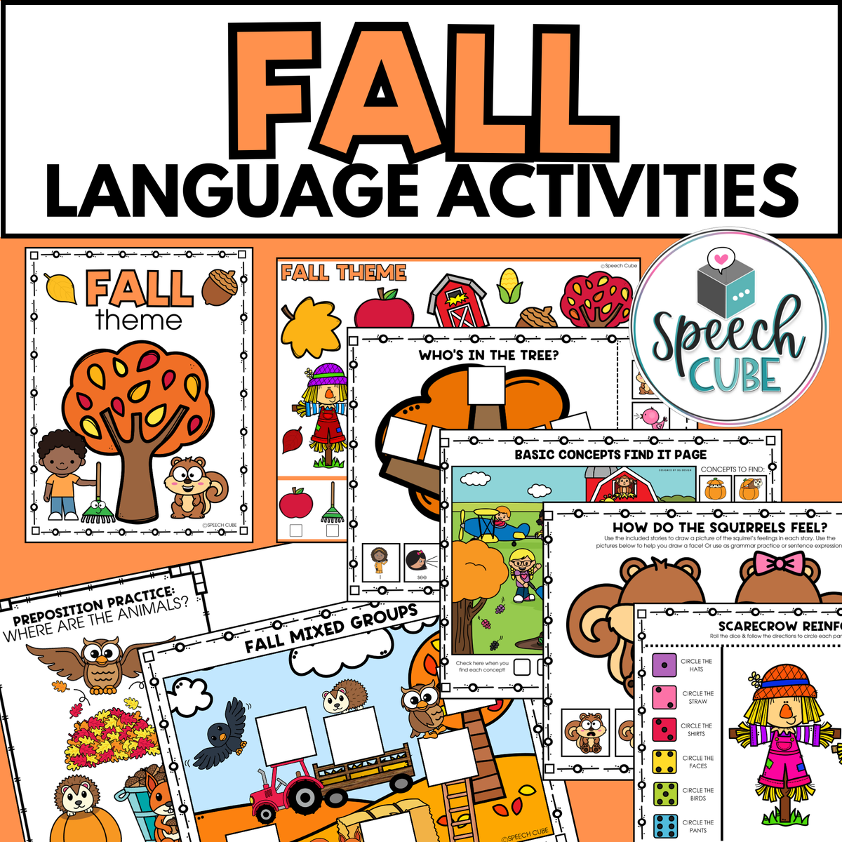 Fall Themed Language Activities – Speech Cube