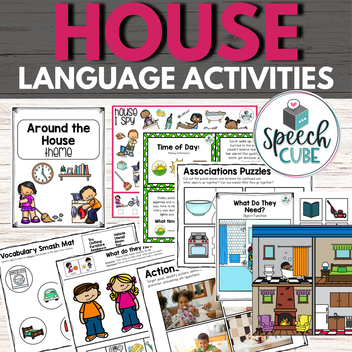 Around the House Themed Language Activities – Speech Cube