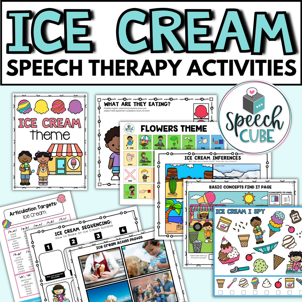 Ice Cream Themed Activities – Speech Cube