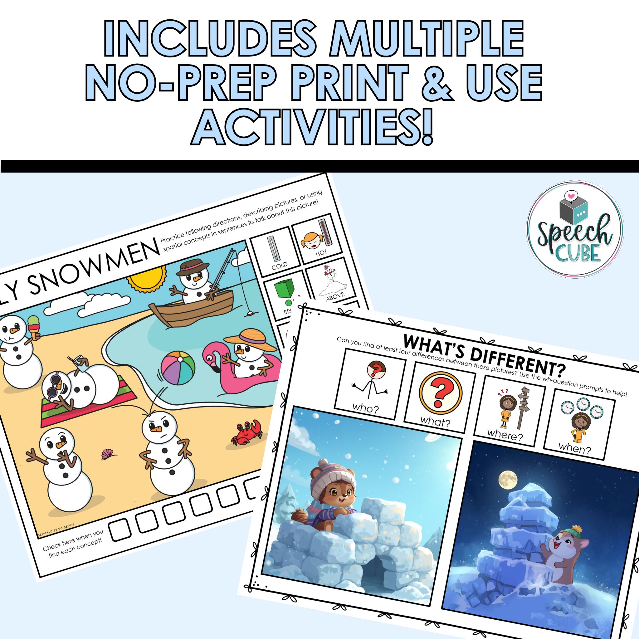 Winter Theme PREPPED – Speech Cube