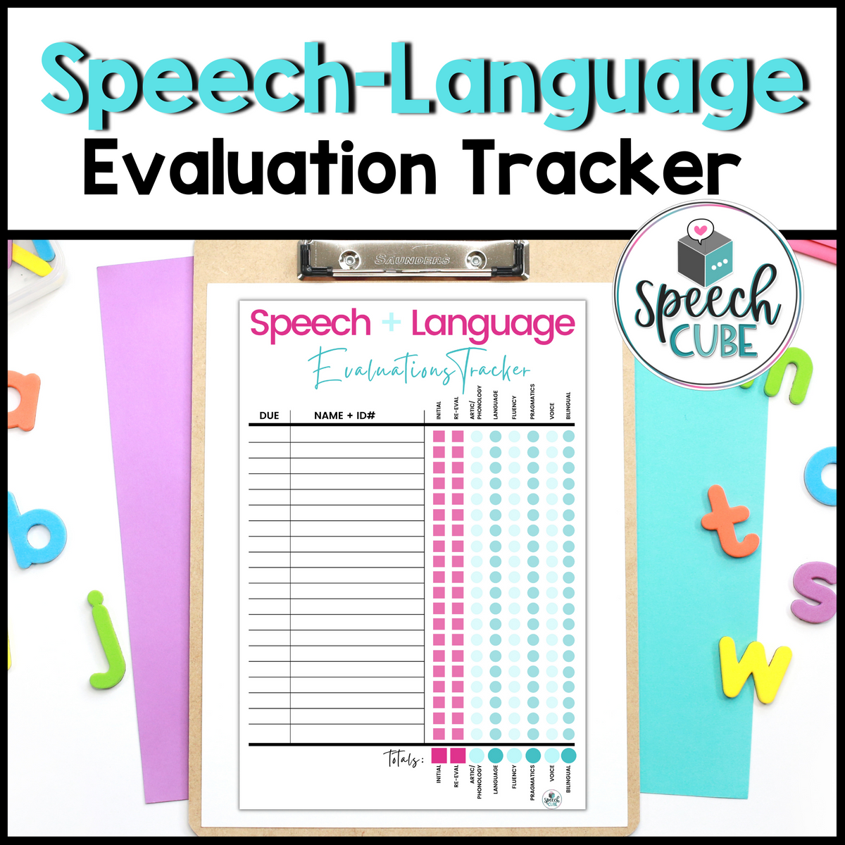 "Evaluation Checklist" SLP Planning Notepad – Speech Cube