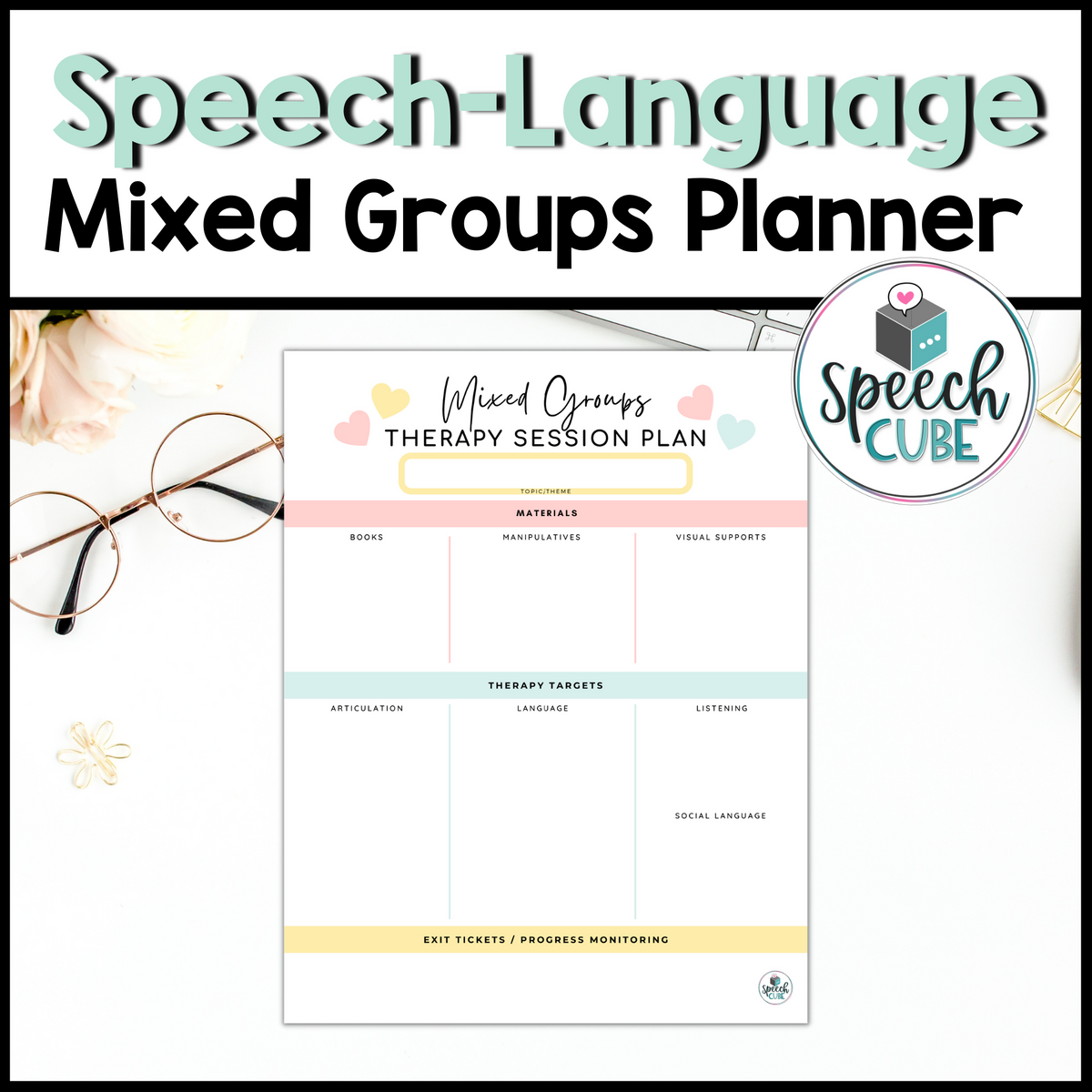 "Evaluation Checklist" SLP Planning Notepad – Speech Cube